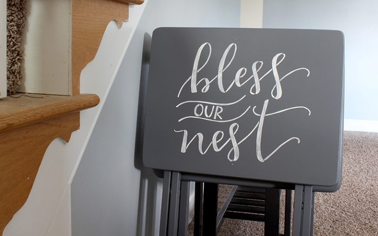 Tacky Turned Tasteful | Tacky Folding TV Tray Makeover