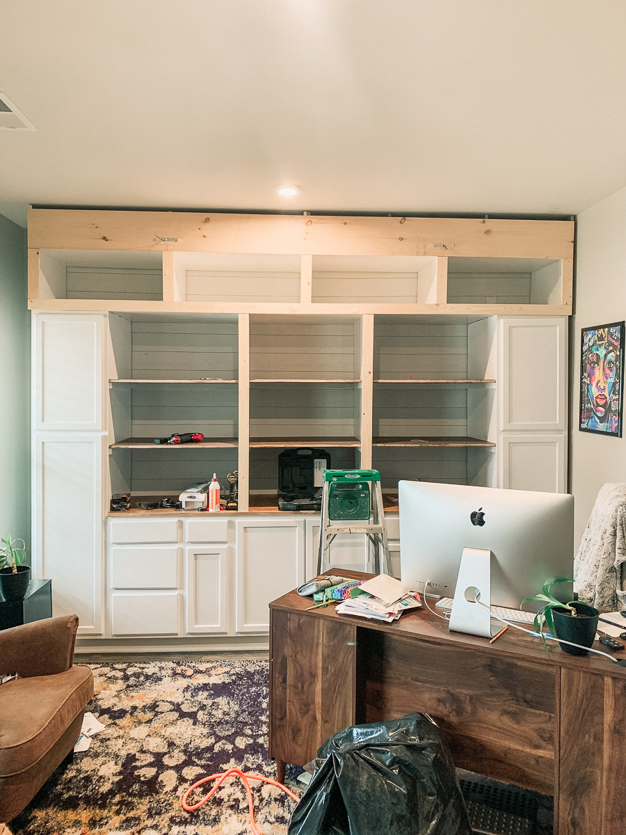 Custom DIY Built In Home Office Cabinets