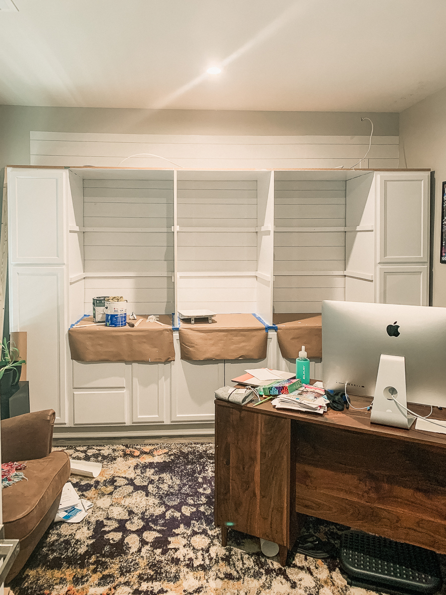 Custom DIY Built In Home Office Cabinets